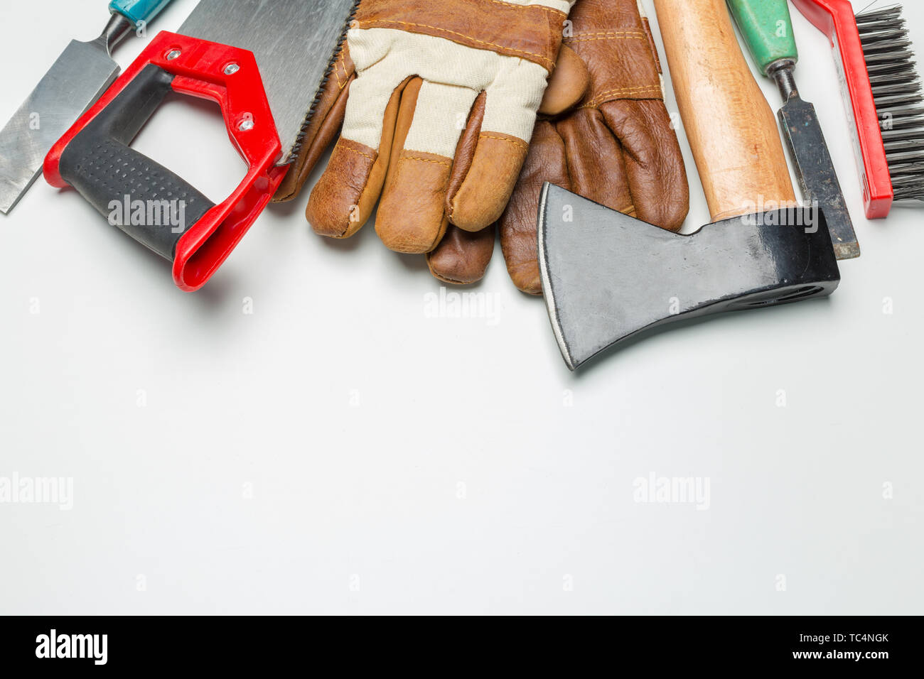 Many Tools on white background Stock Photo - Alamy