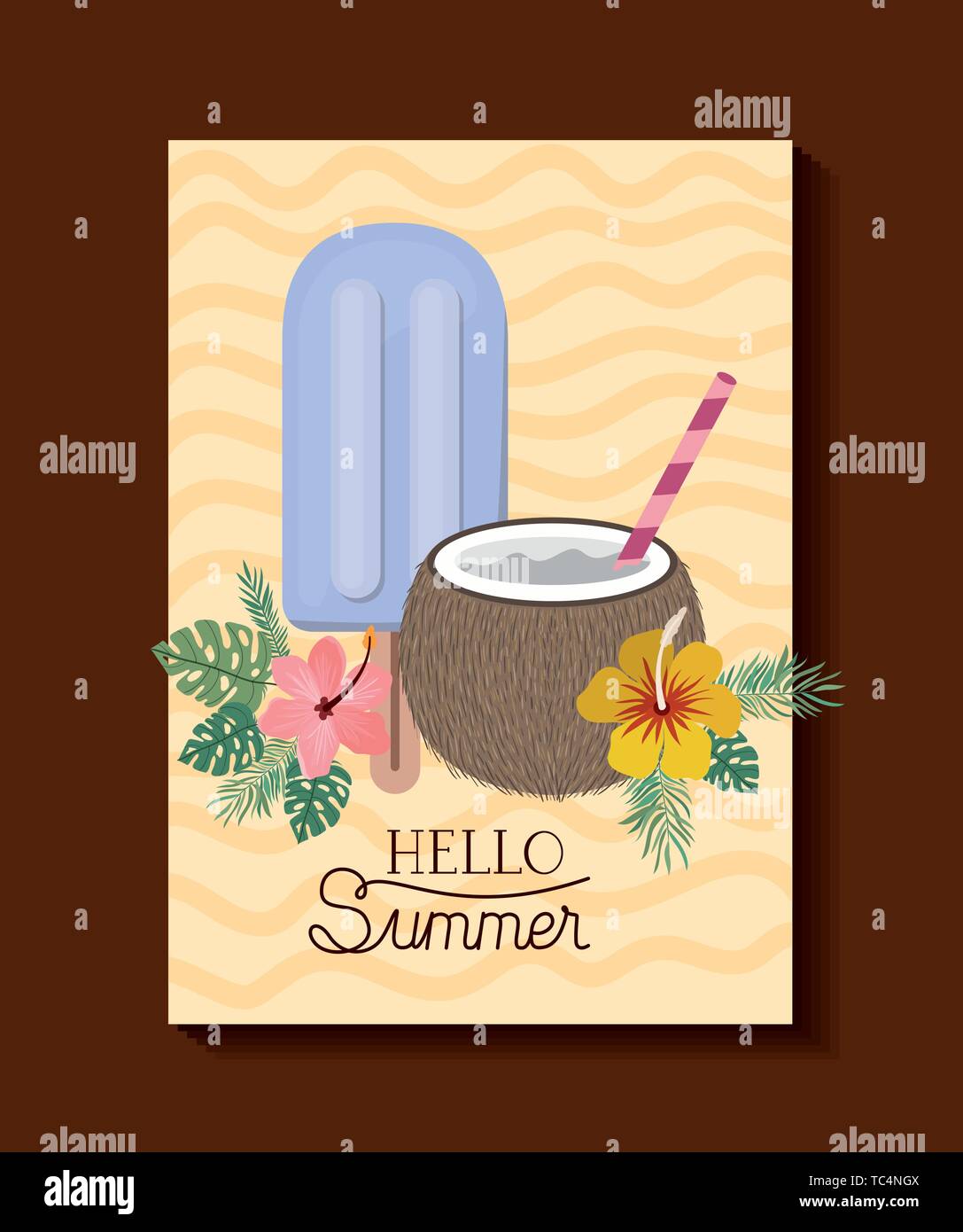 Hello summer and vacation frame design Stock Vector Image & Art - Alamy