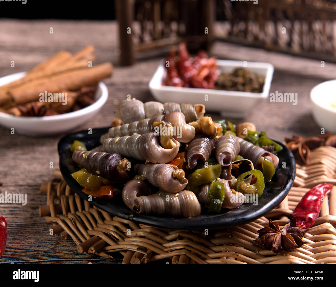 Spicy seafood snail Stock Photo - Alamy