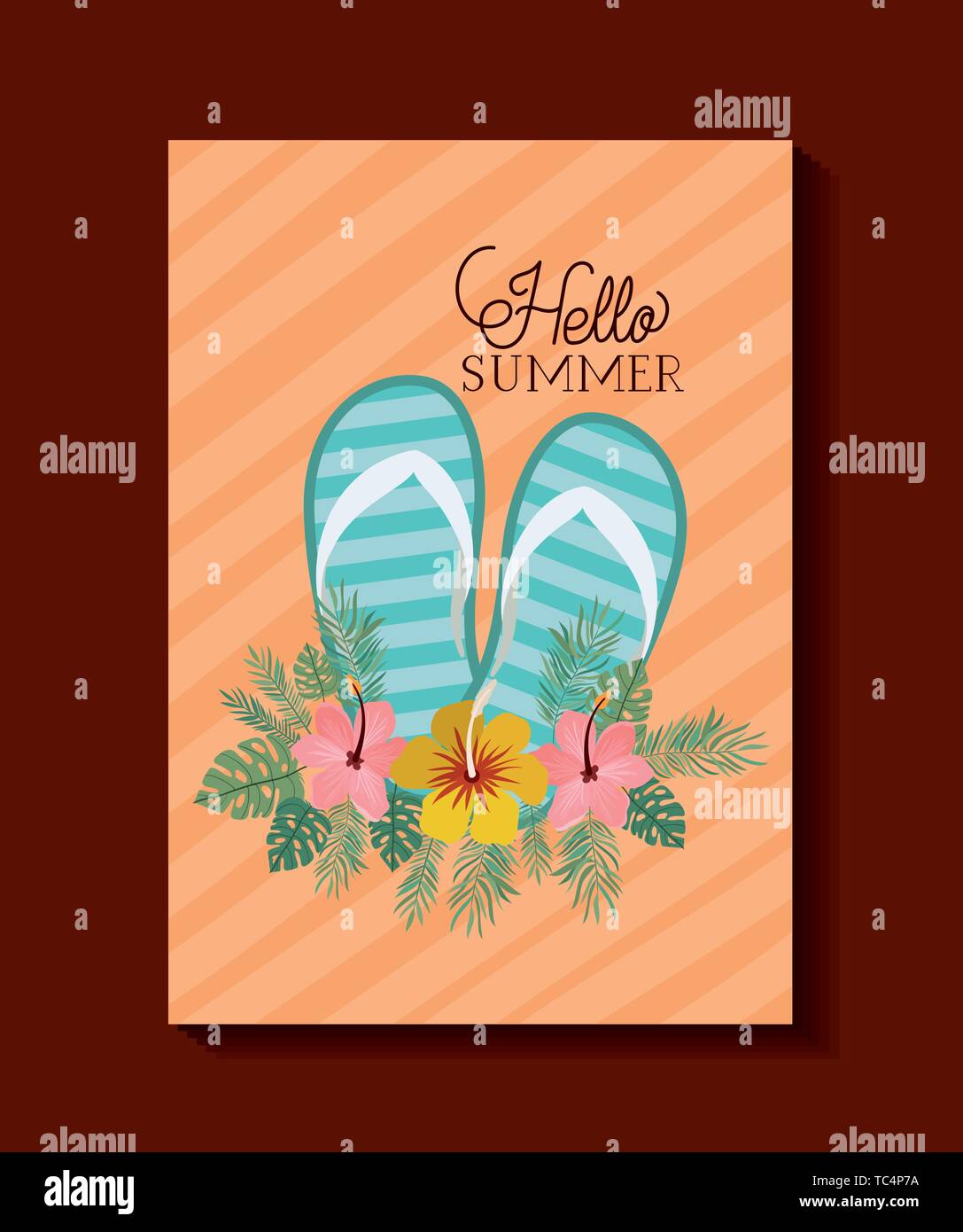Hello summer and vacation frame design Stock Vector Image & Art - Alamy