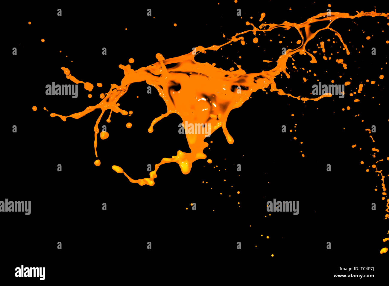 isolated orange water splash on background Stock Photo - Alamy