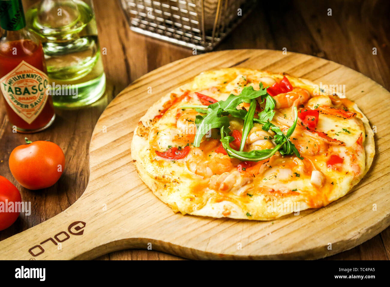 Pizza ham cheese vegetables hi-res stock photography and images - Alamy