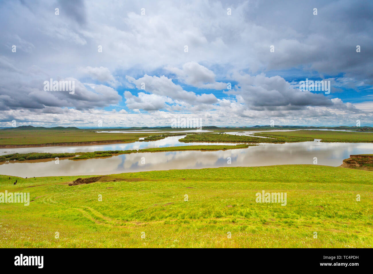 landscape with lake Stock Photo - Alamy
