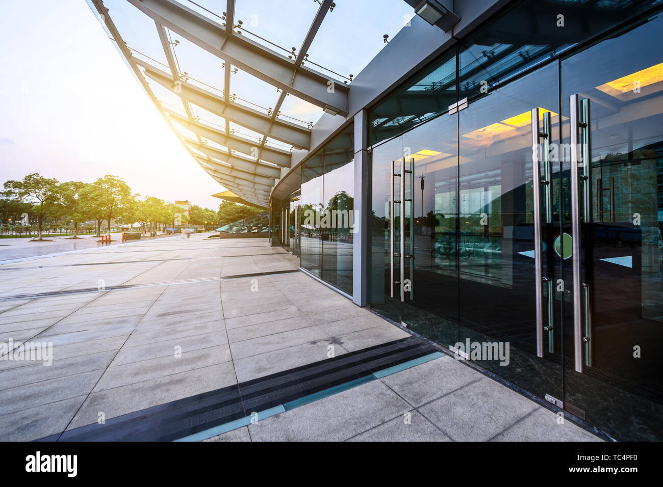 Modern square and skyscrapers Stock Photo - Alamy