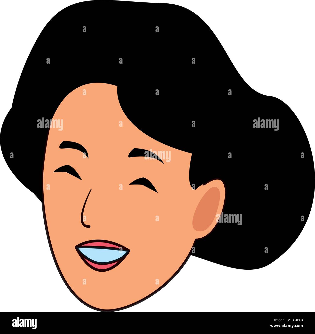 Woman face smiling character cartoon Stock Vector Image & Art - Alamy