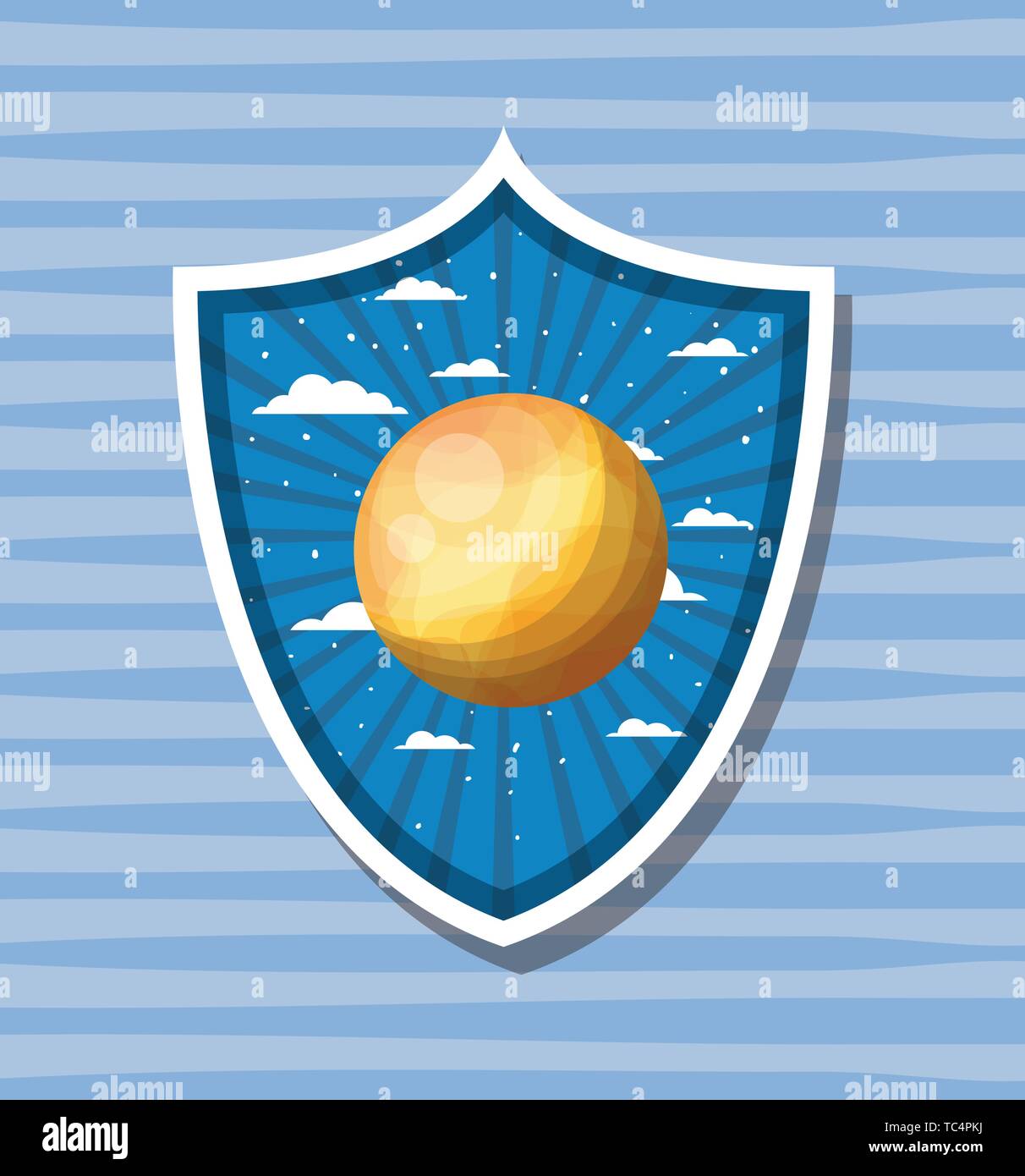 Space planet over striped label design vector illustration Stock Vector ...