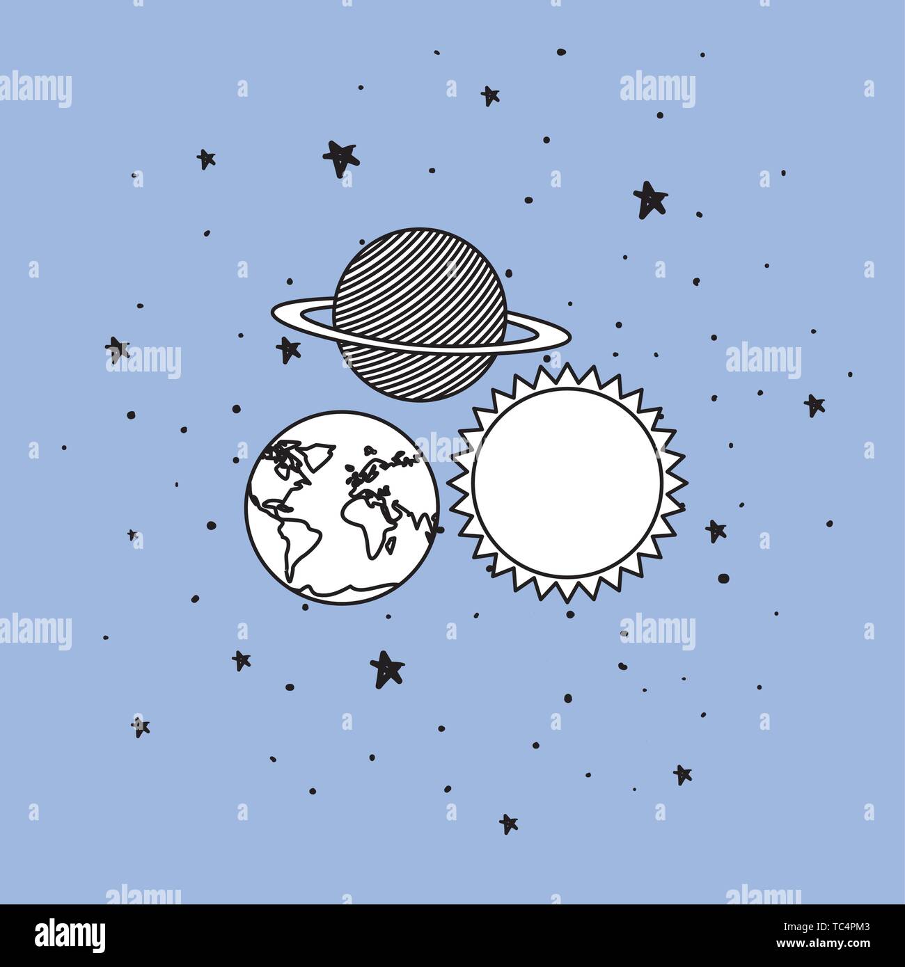 Planets and stars in the space design vector illustration Stock Vector ...