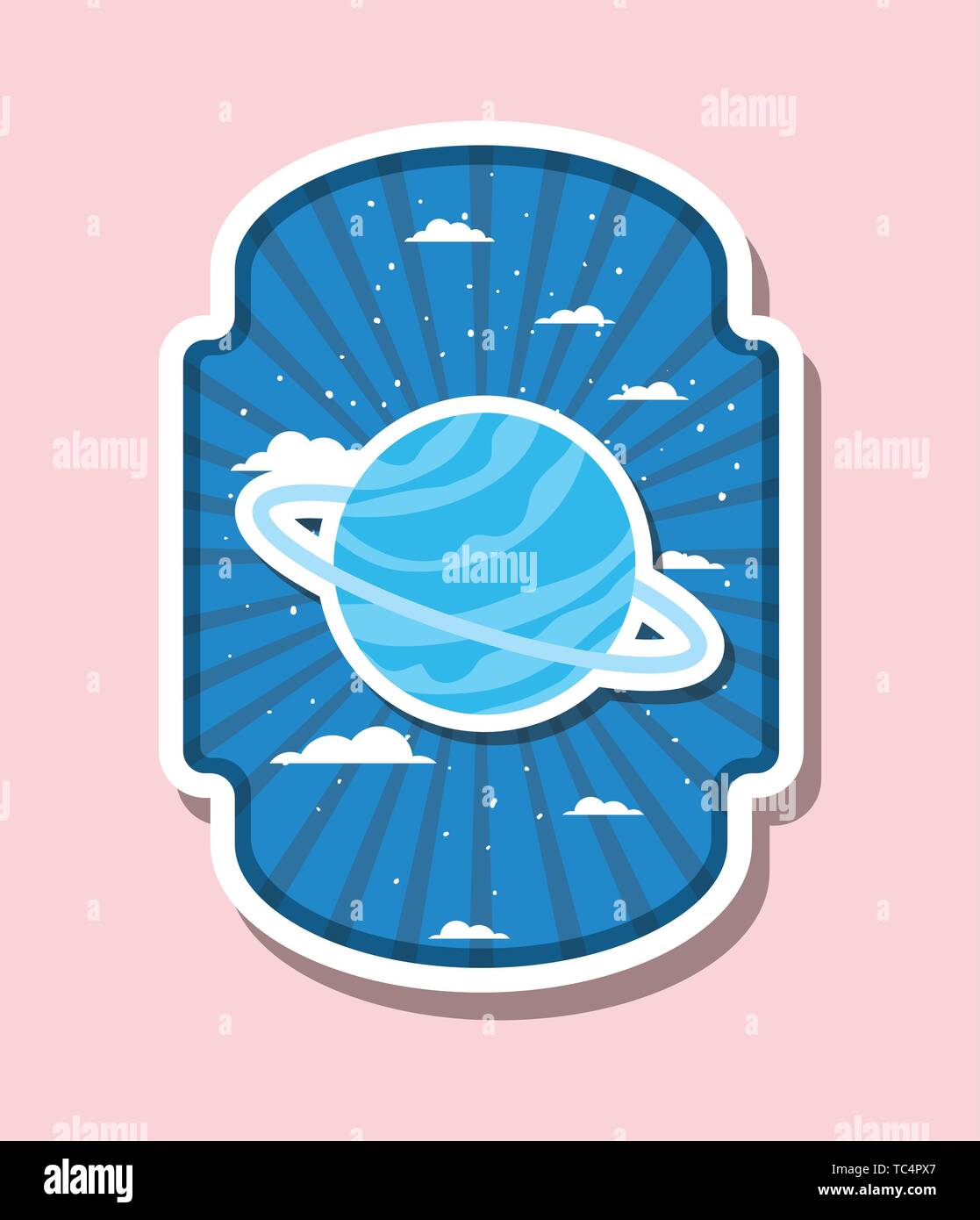 Space planet over label design vector illustration Stock Vector Image ...