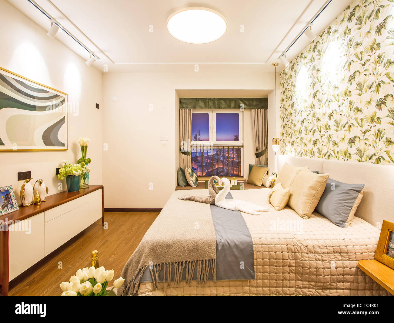 Bedroom, sleep, comfortable and comfortable rest environment, different ...