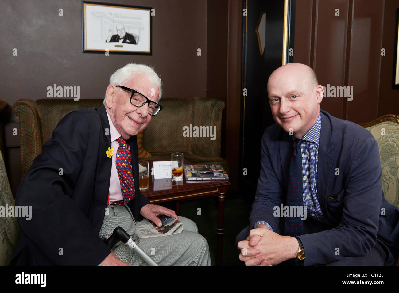 Barry Cryer & Harry Mount at The Oldie Literary Lunch 04/06/19 Stock ...