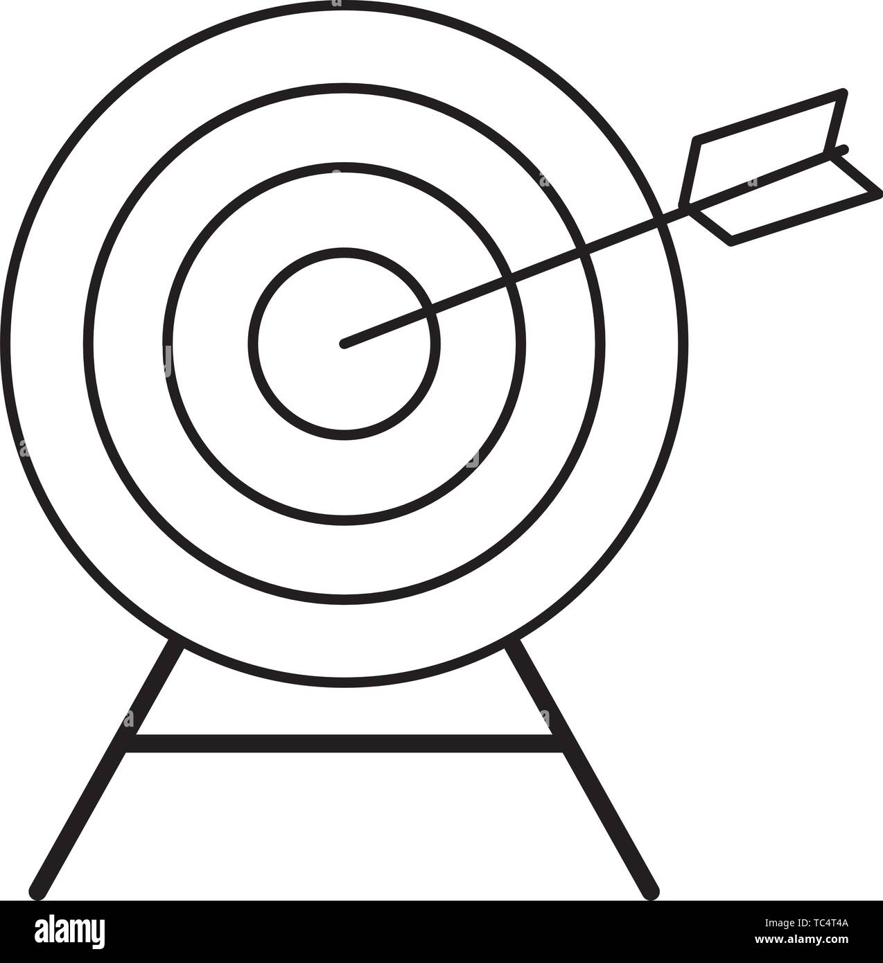 target with a arrow on middle black and white Stock Vector Image & Art ...