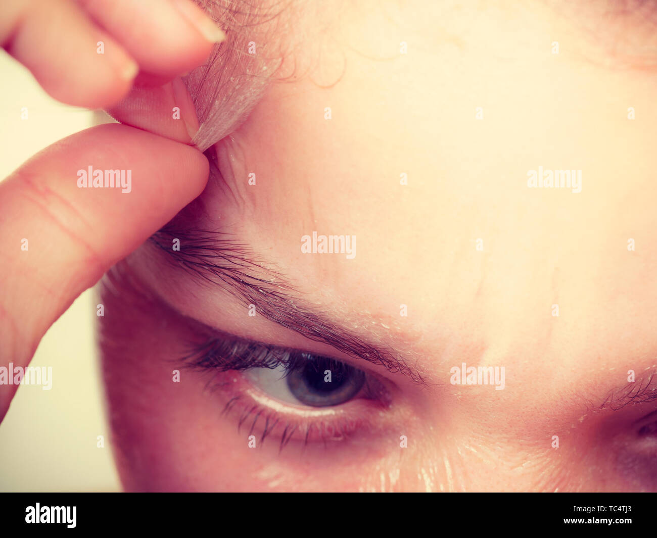 Beauty skin care cosmetics and health concept. Young woman part of face ...