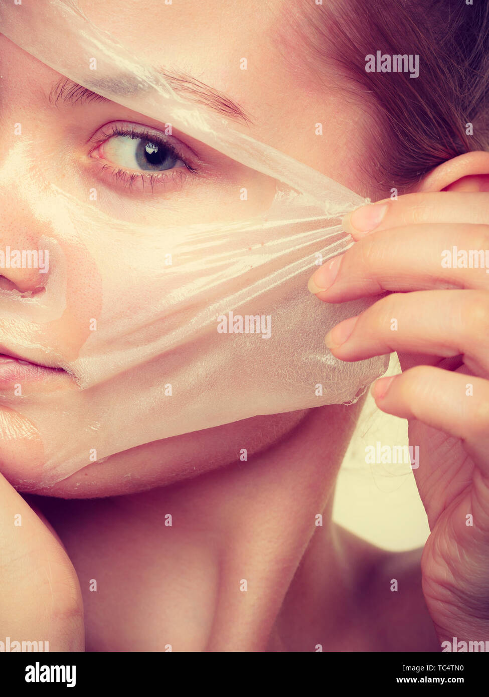 Beauty skin care cosmetics and health concept. Young woman face, girl ...