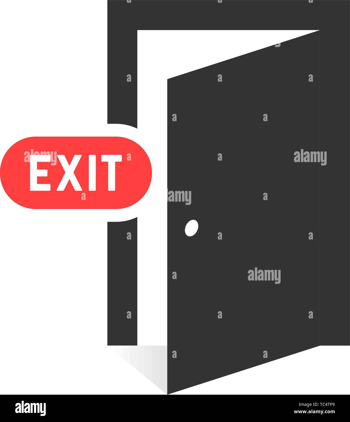 simple black exit door icon on white background Stock Vector Image ...