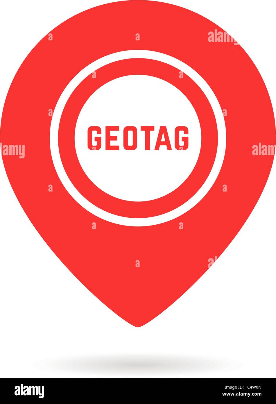 simple red geotag logo or map pin icon Stock Vector Image & Art - Alamy