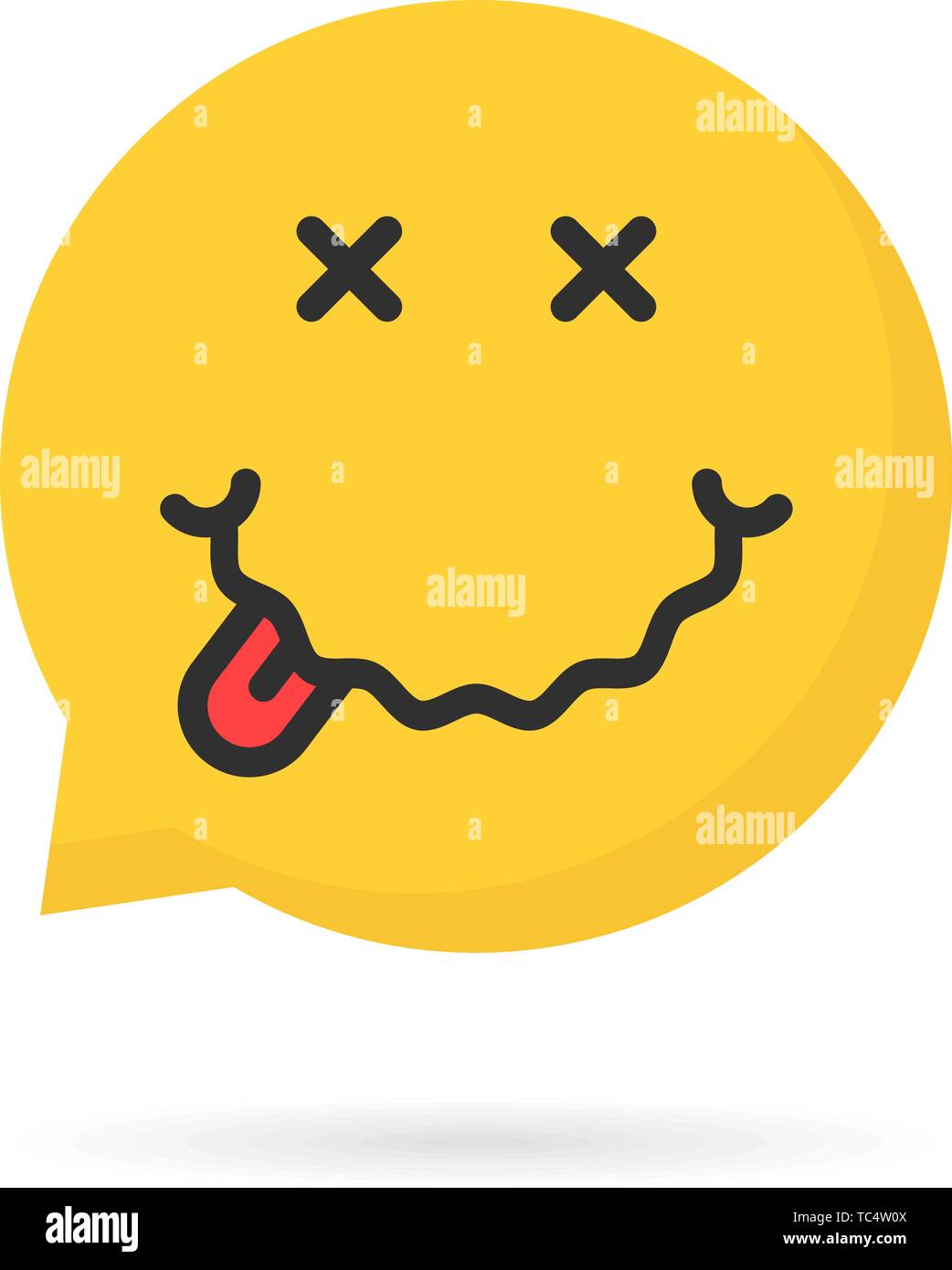 drunk yellow emoji speech bubble logo on white Stock Vector Image & Art ...