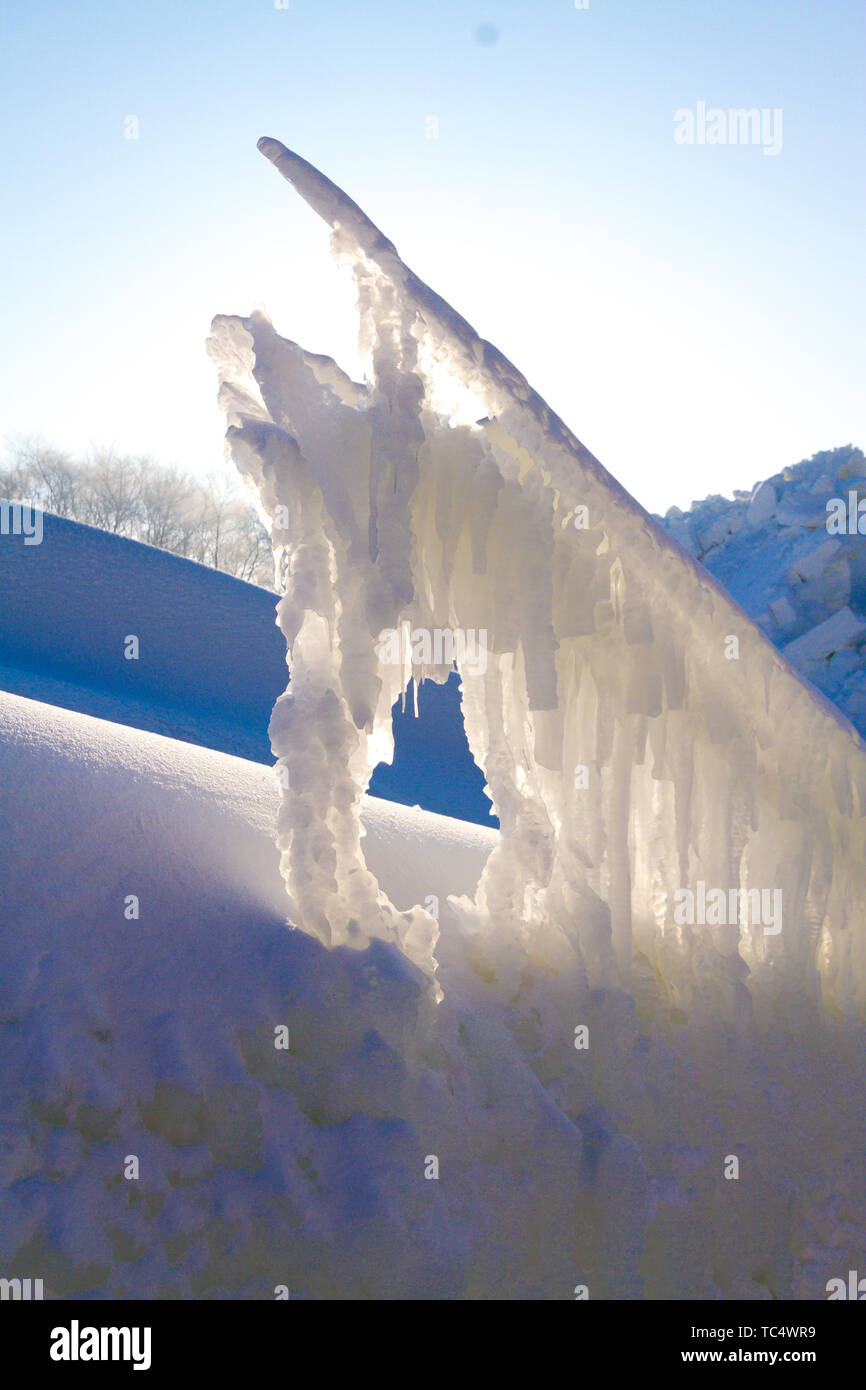 Snow icebergs under the blue sky Stock Photo - Alamy