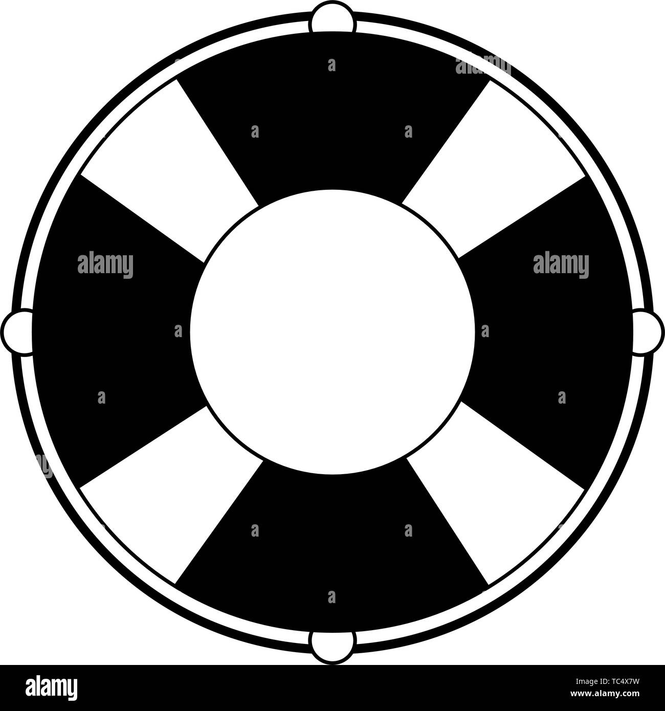 Float lifesaver cartoon isolated symbol in black and white Stock Vector ...