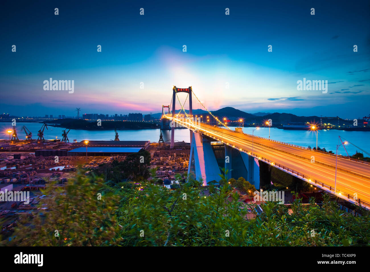 Bridge at night Stock Photo - Alamy