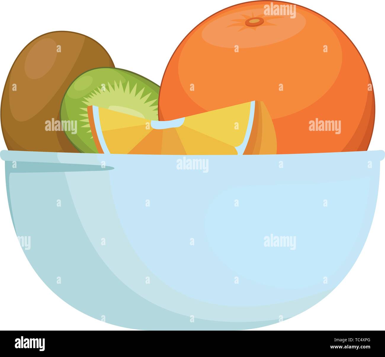 Fresh fruits in bowl cartoon Stock Vector Image & Art - Alamy