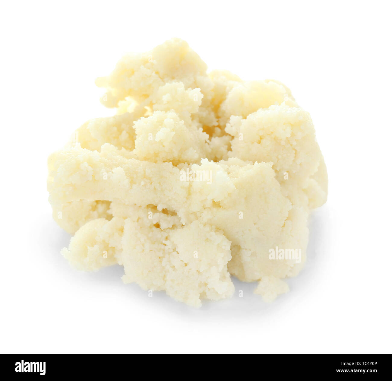 Shea butter on white background Stock Photo - Alamy