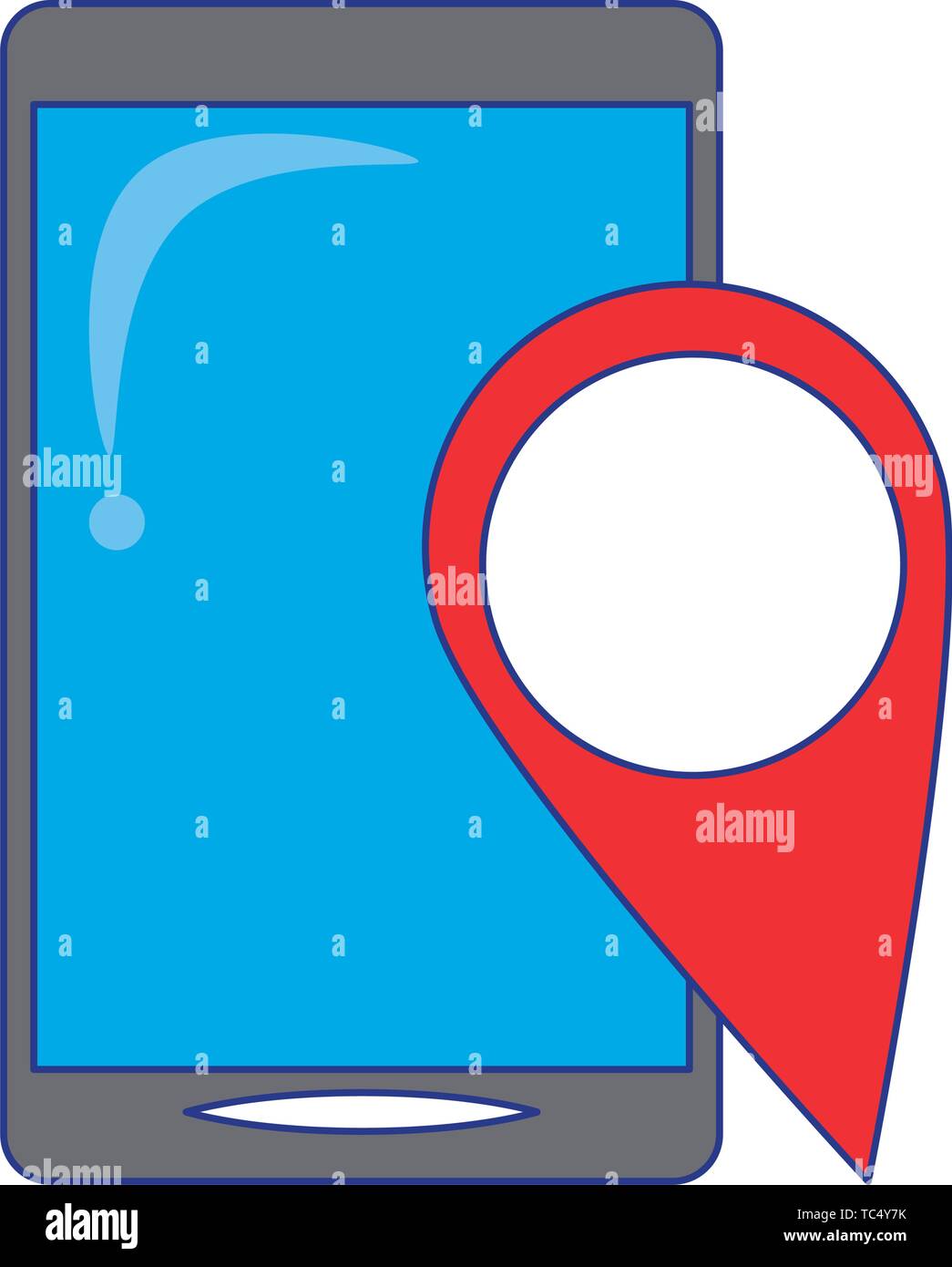 Smartphone and location pin symbols Stock Vector Image & Art - Alamy