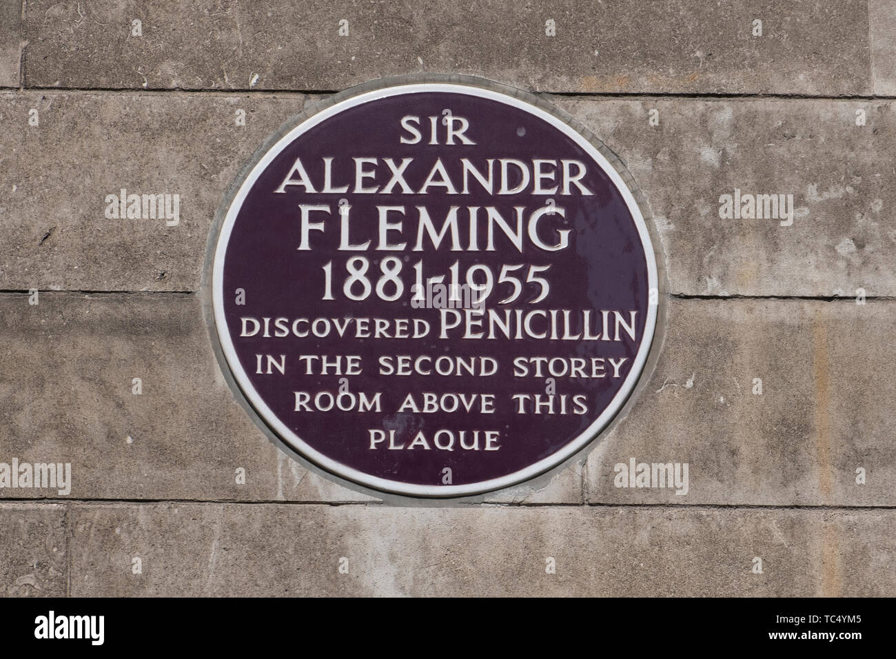 Plaque commemorating the discovery of penicillin by Sir Alexnader ...