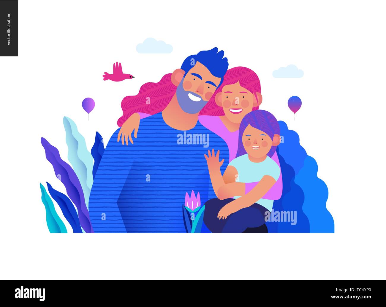 Portrait of a father and his daughter Stock Vector Images - Alamy