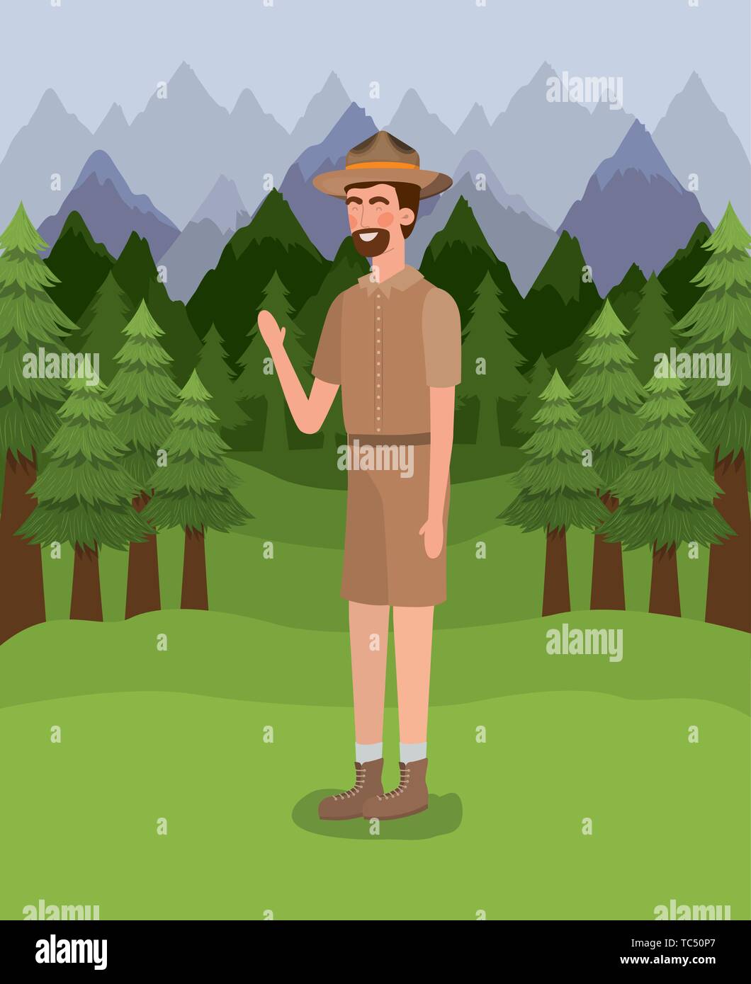 Forest ranger man cartoon design Stock Vector Image & Art - Alamy