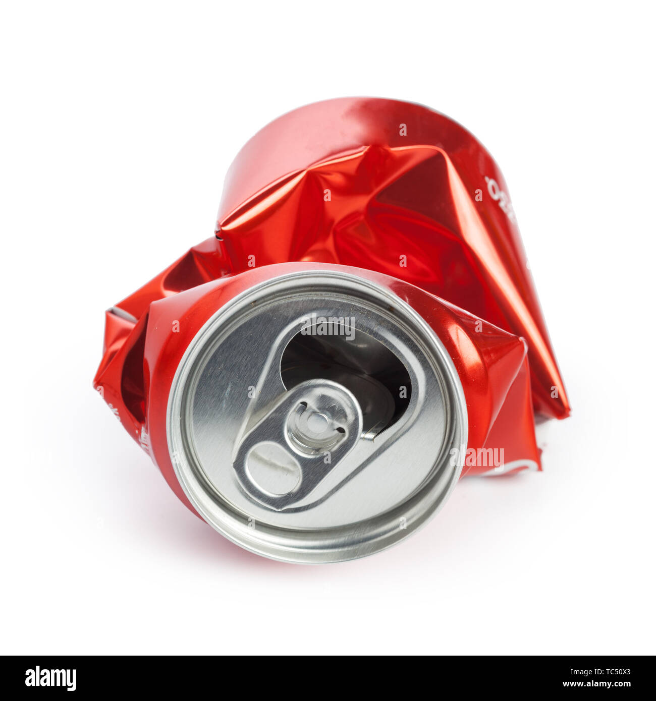 Compressed cans isolated on a white background Stock Photo - Alamy