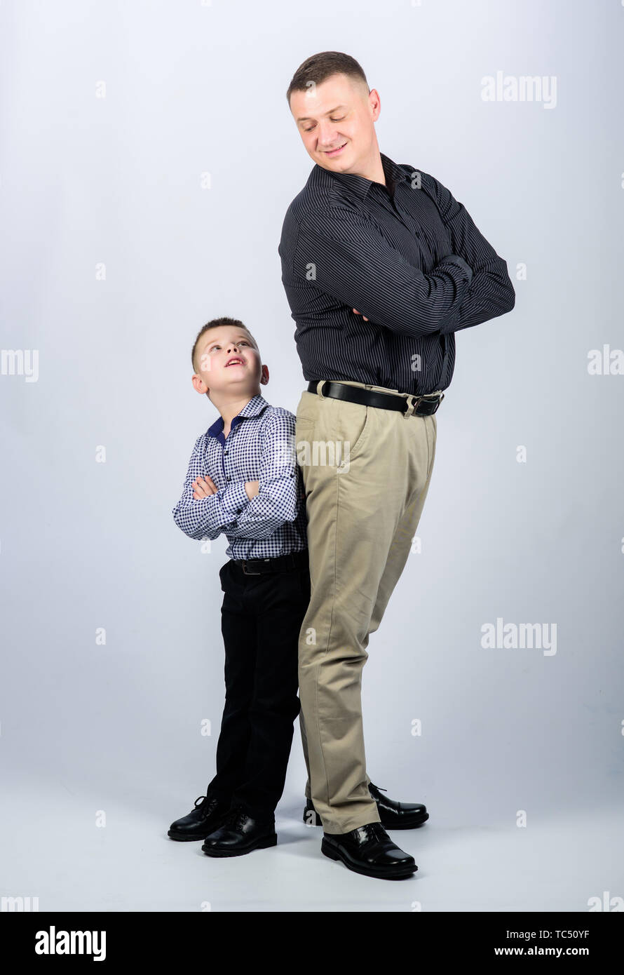 family day. happy child with father. business partner. father and son ...
