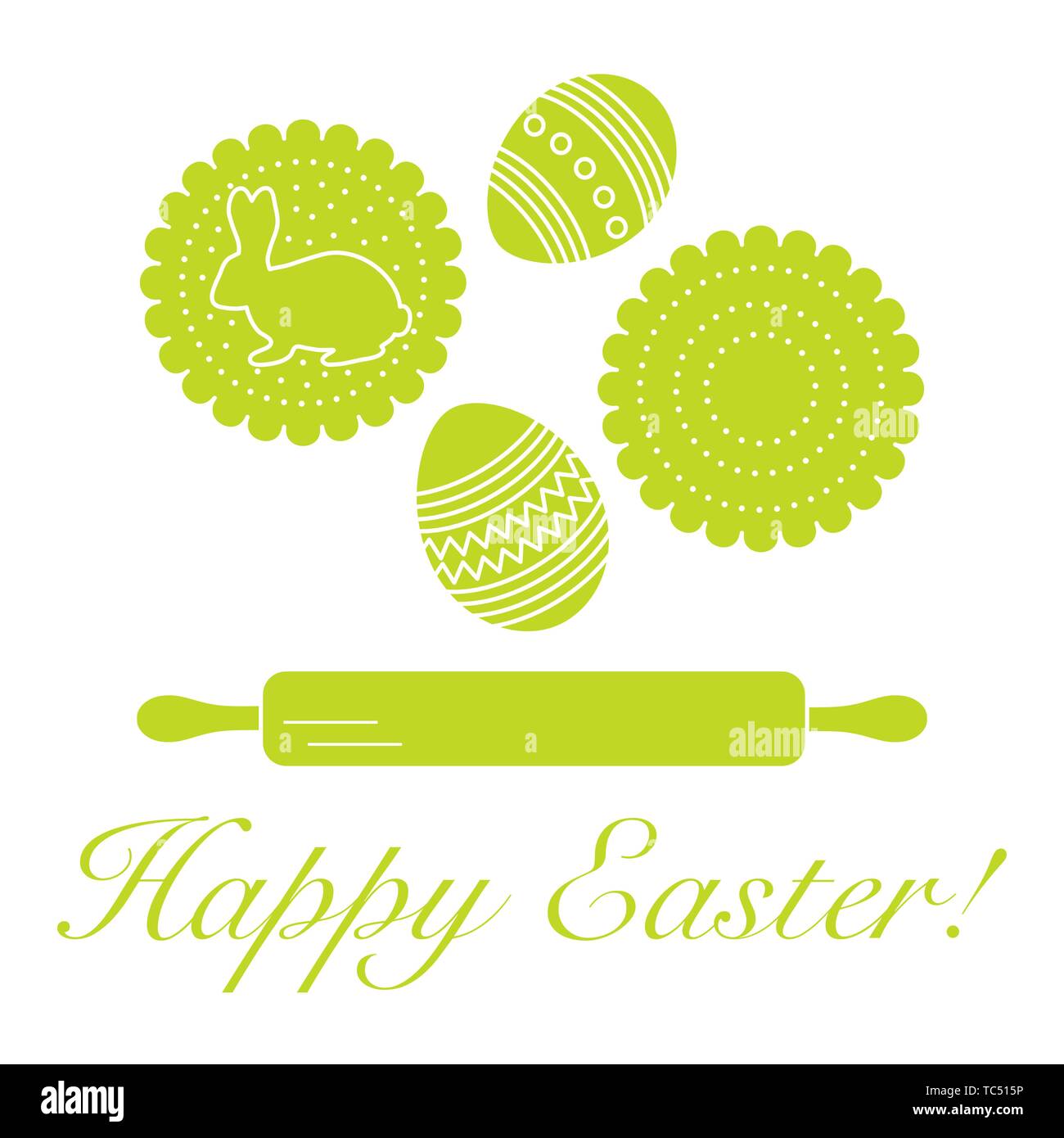 Vector illustration with cookies, rabbit-shaped glaze and without ...