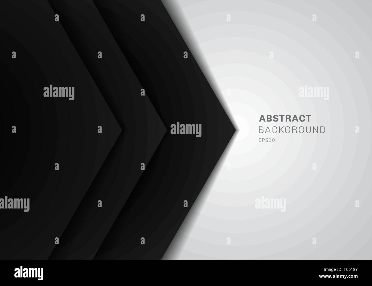 Abstract Template 3d Black Triangle With Overlap Paper Layer Gradient