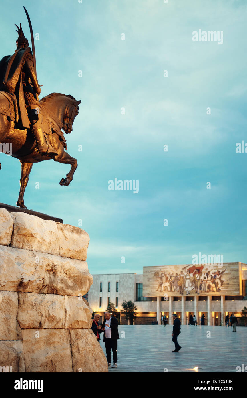 Scanderbeg Square in the center of Tirana, Albania Stock Photo - Alamy