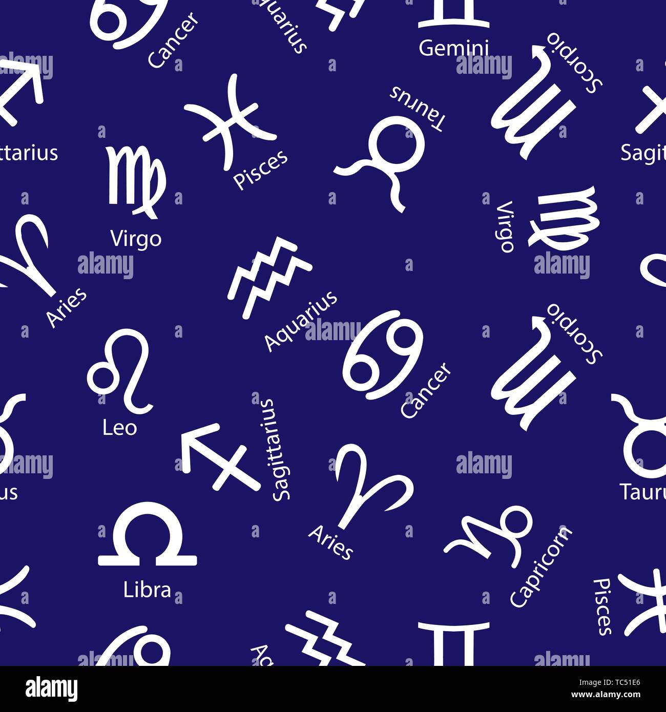 Seamless pattern with zodiac signs. Ideal for textiles, packaging ...