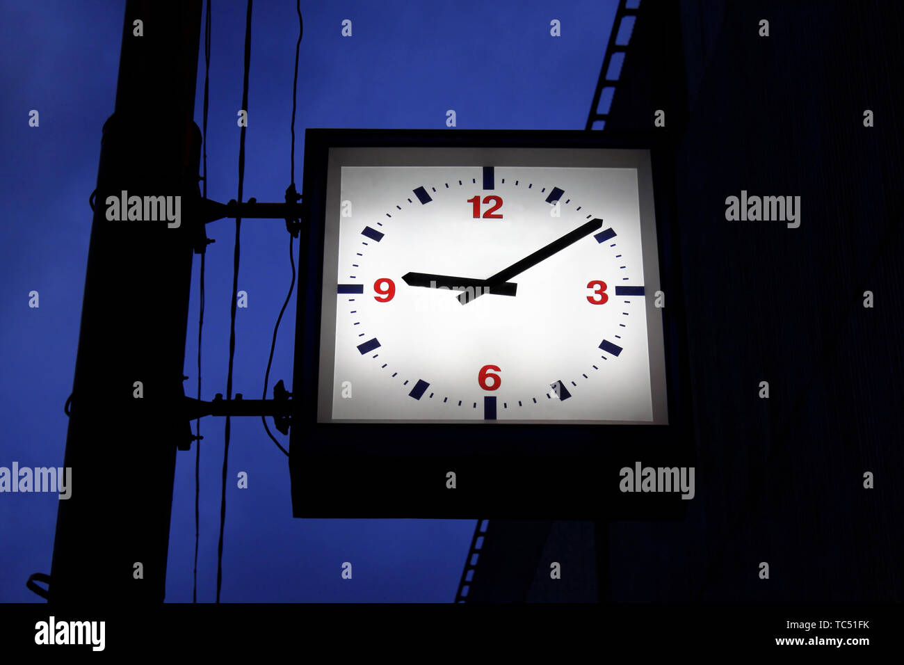 street clock in the evening hours in Moscow, Russia Stock Photo - Alamy