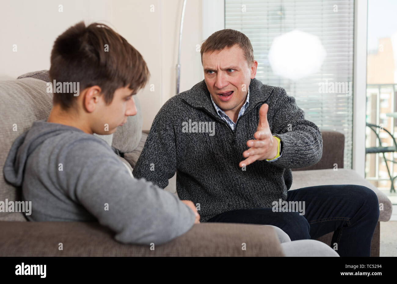Offended son unhappy father hi-res stock photography and images - Alamy