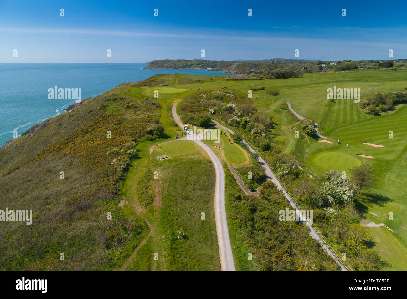 Langland bay aerial view hi-res stock photography and images - Alamy