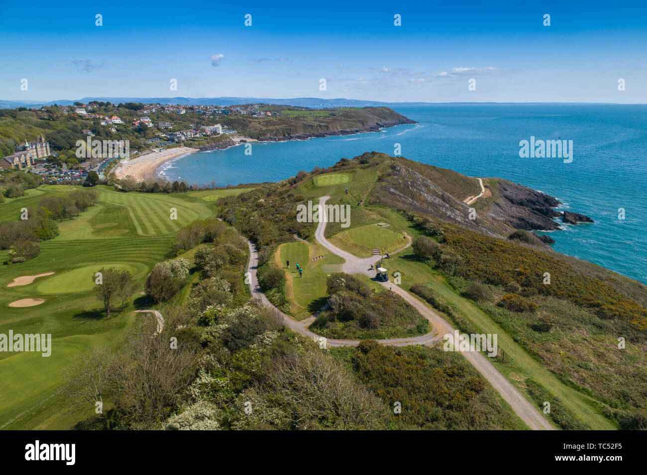 Langland bay wales aerial hi-res stock photography and images - Alamy