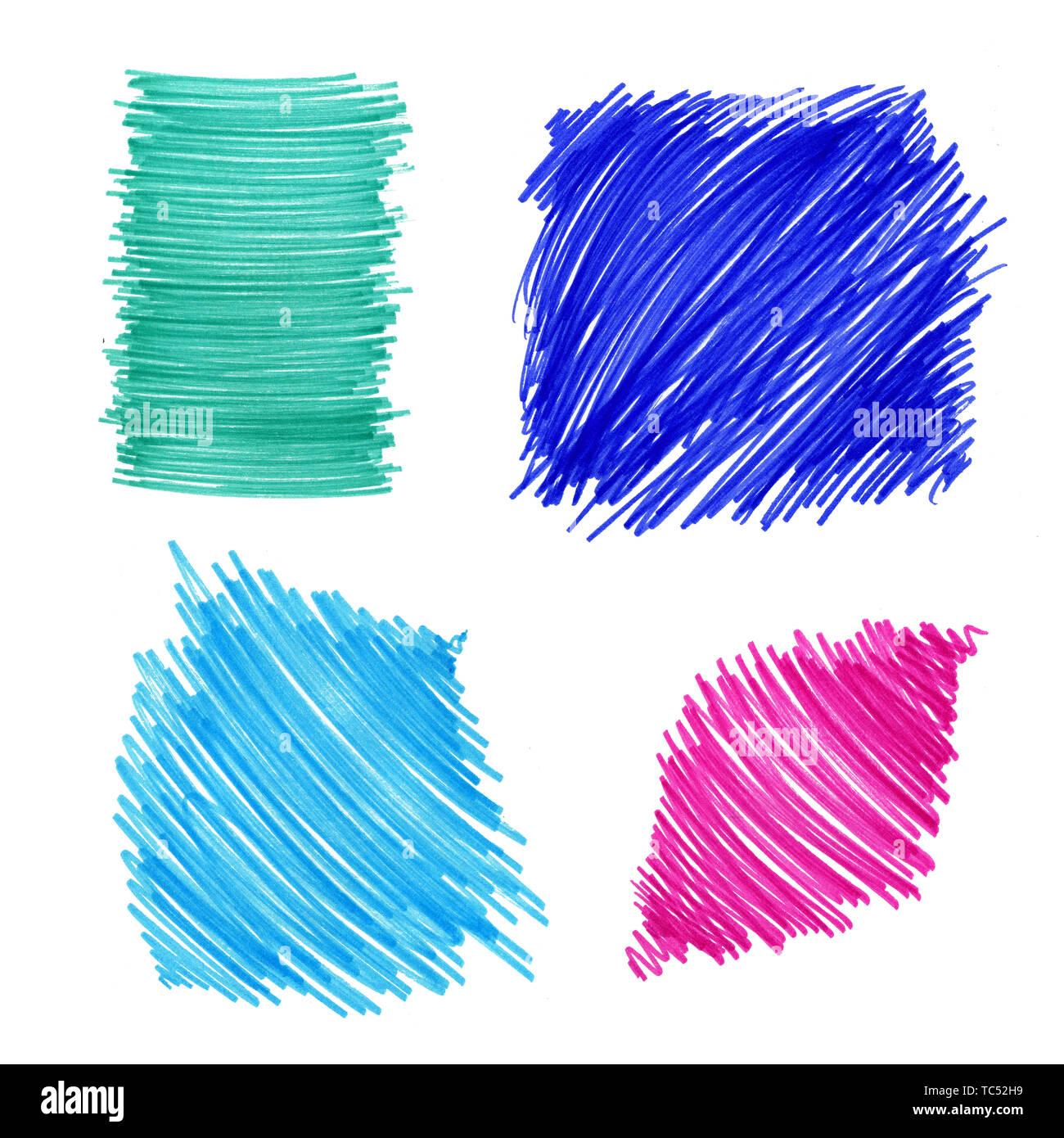 Abstract color drawn elements for design on white background Stock ...