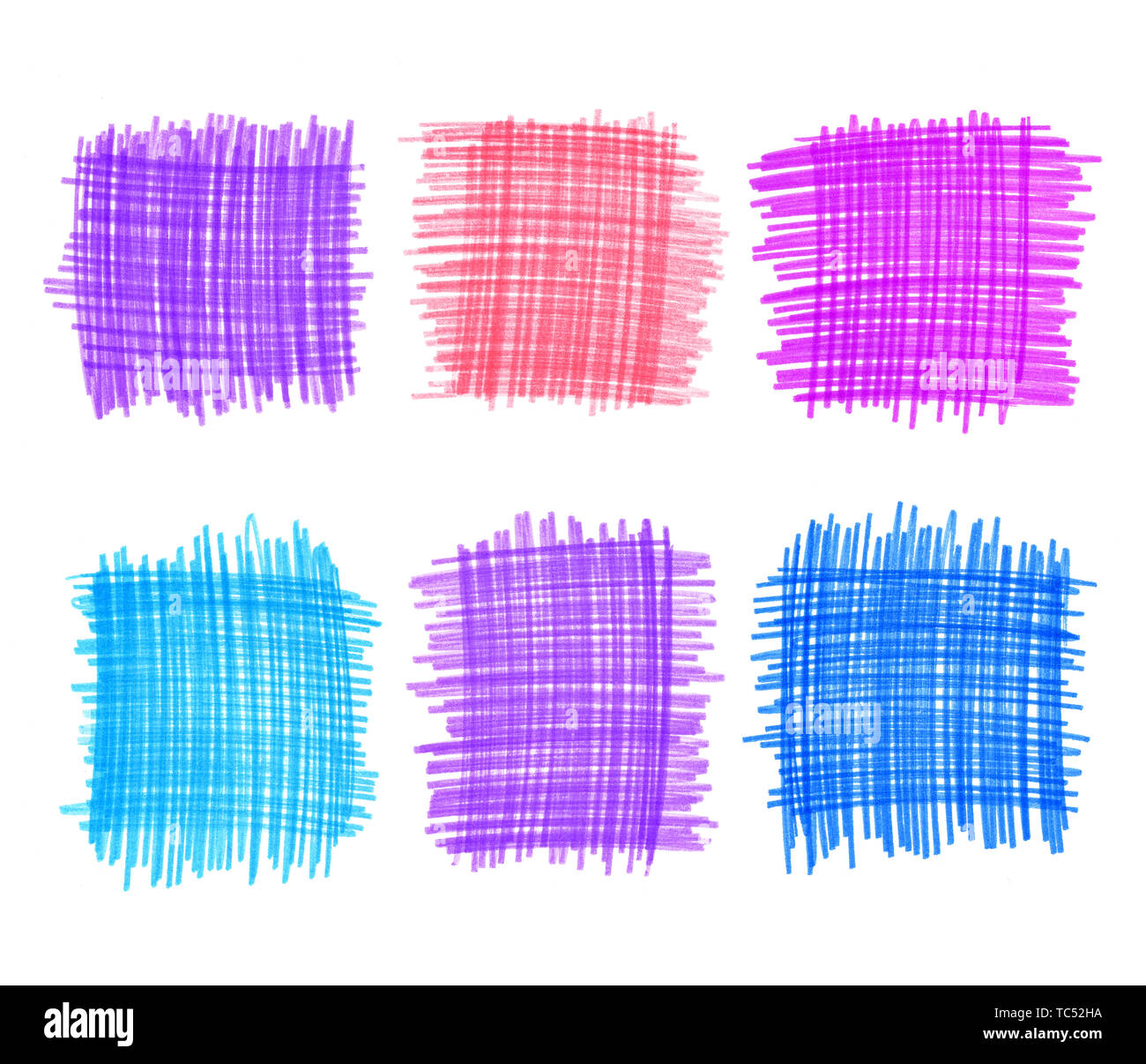 Abstract color drawn elements for design on white background Stock ...