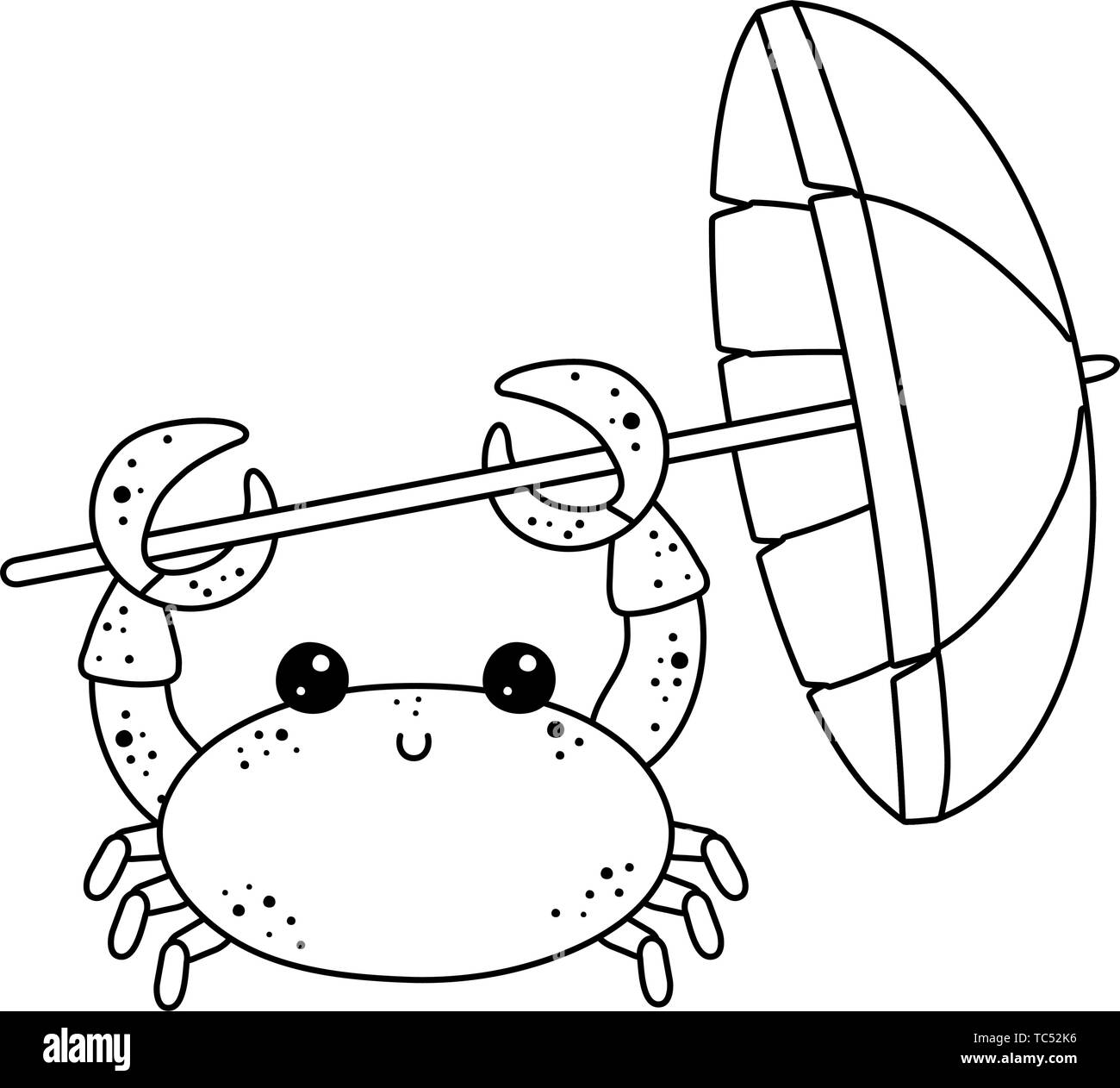 Crab cartoon design, Ocean nature beach underwater and aquarium theme ...