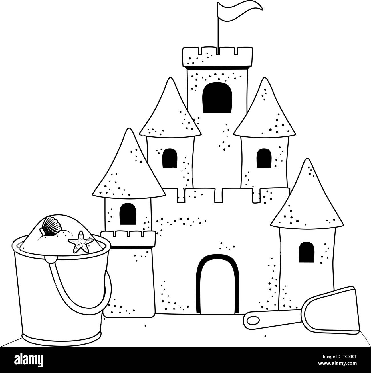 Sandcastle Coloring Pages