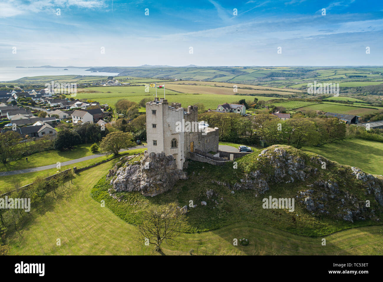 Roch Castle luxury hotel, built in the 12th century on a rocky outcrop ...