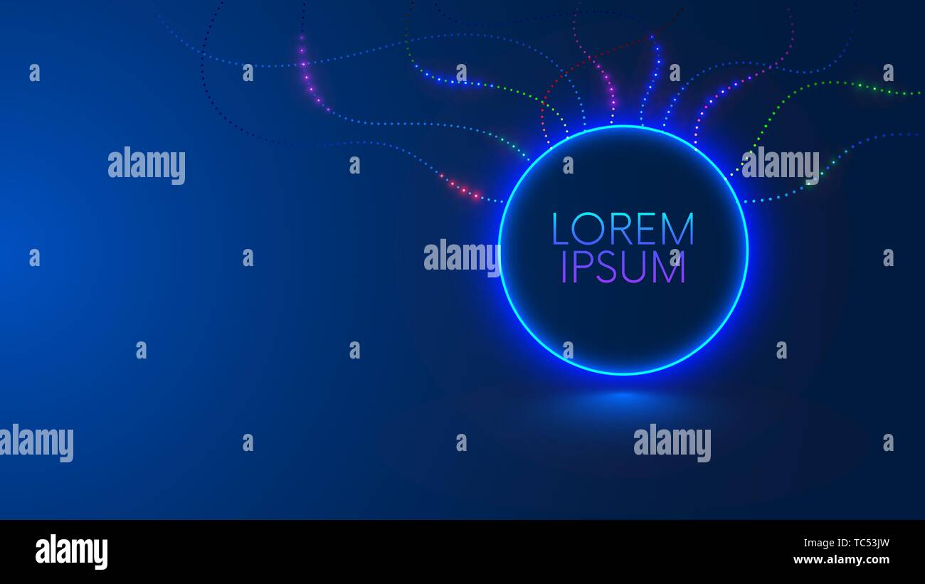Neon circle shape in Stock Vector Images - Alamy