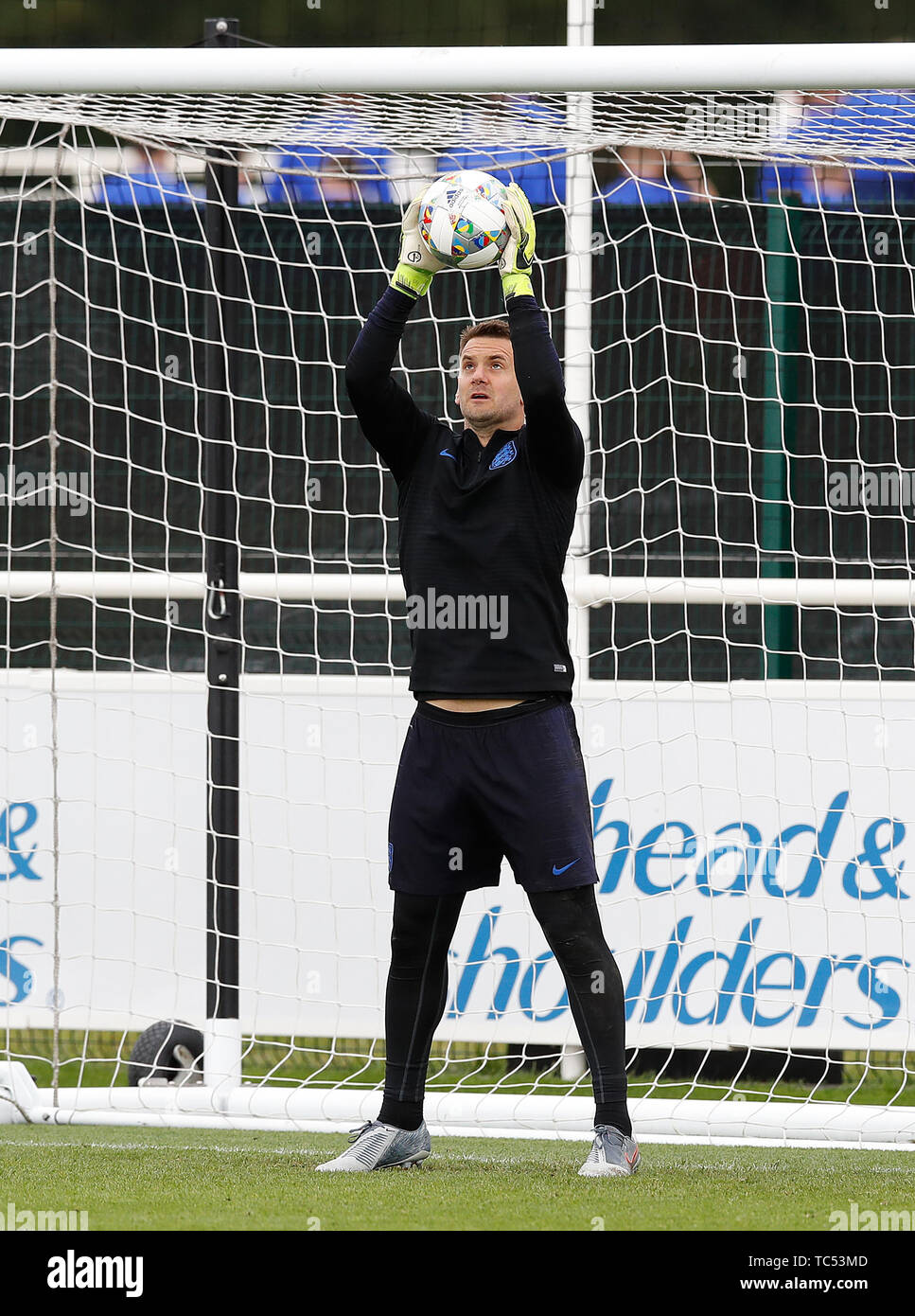 England goalkeeper Tom Heaton during the training session at St George ...