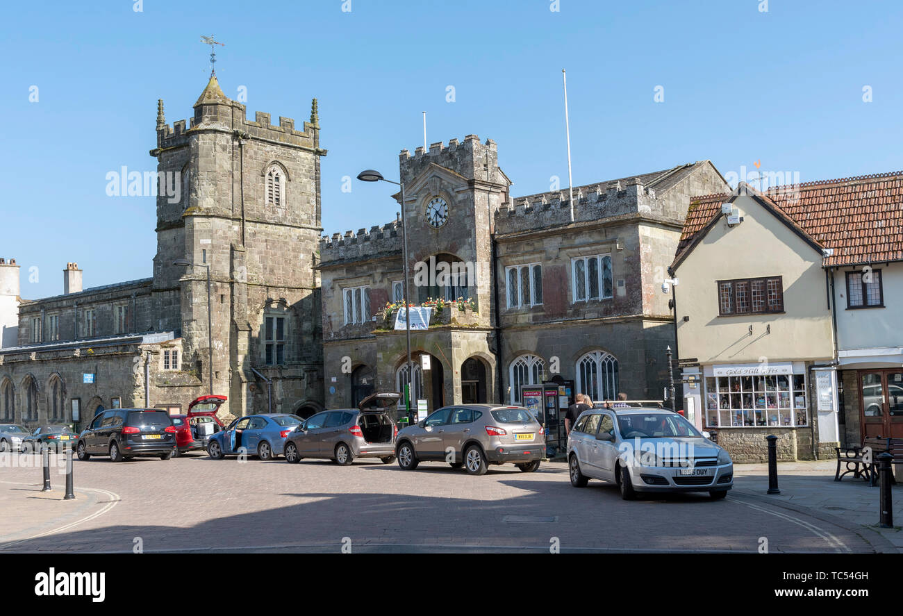 Shaftesbury, Dorset, England, UK. May 2019.Church of St Peter and the ...