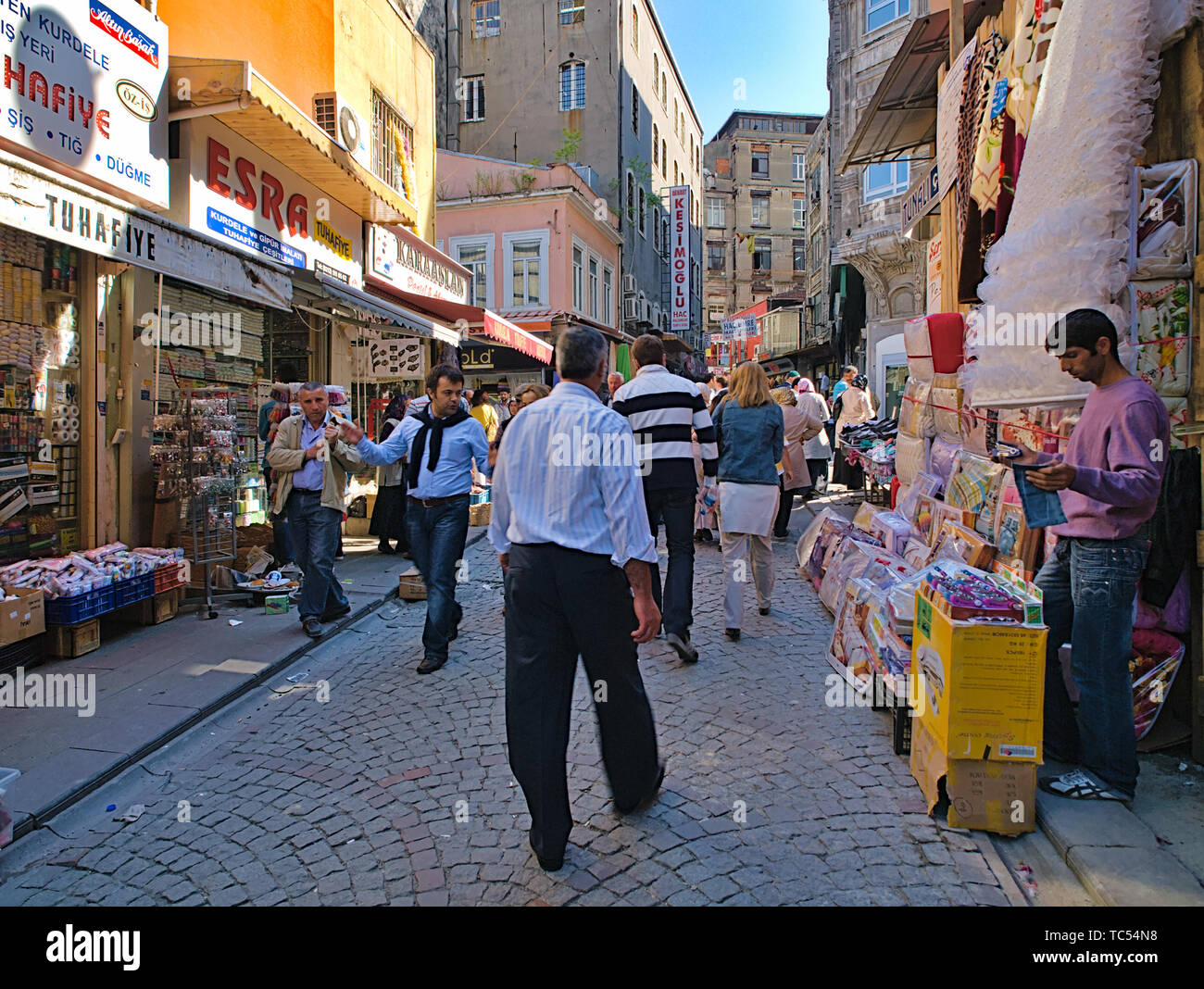 Istanbul, Turkey - 05/24/2010: Shoppers and visitors and empty space on ...