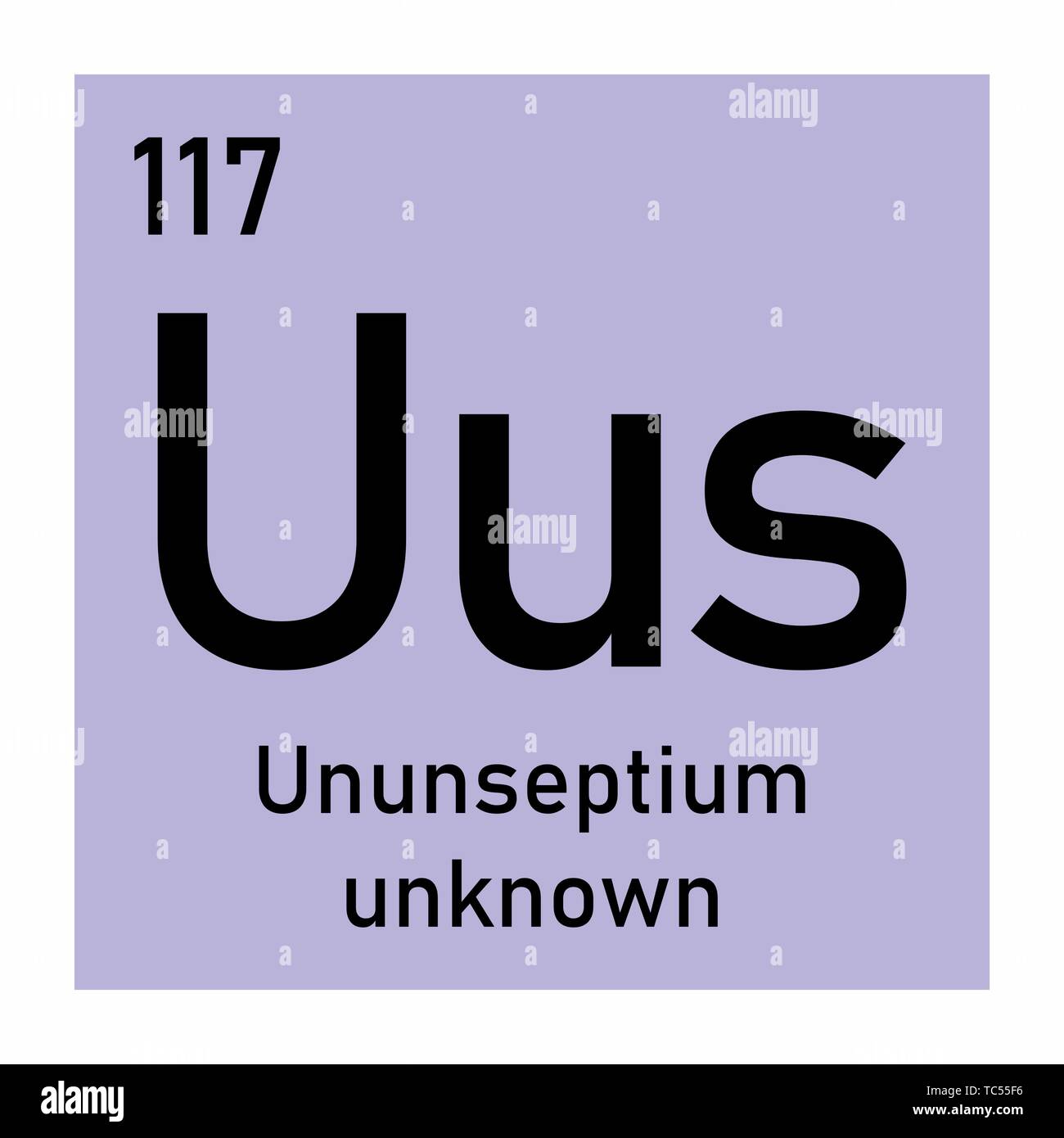 Ununseptium Uses Ununseptium Symbol Black And White Squares Chemical