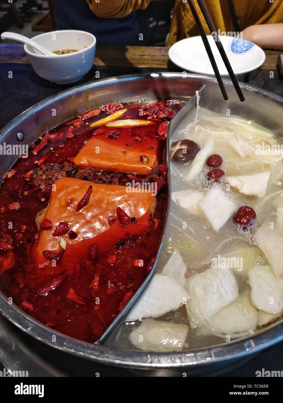 Mandarin duck hotpot Stock Photo - Alamy